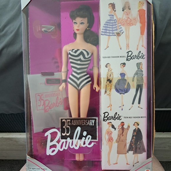 Barbie | Toys | 35th Anniversary Barbie Doll In Striped Swimsuit | Poshmark